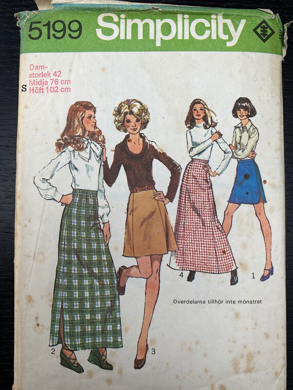 Vintage 1970s Simplicity Sewing pattern 5199 Maxi and Midi | Etsy