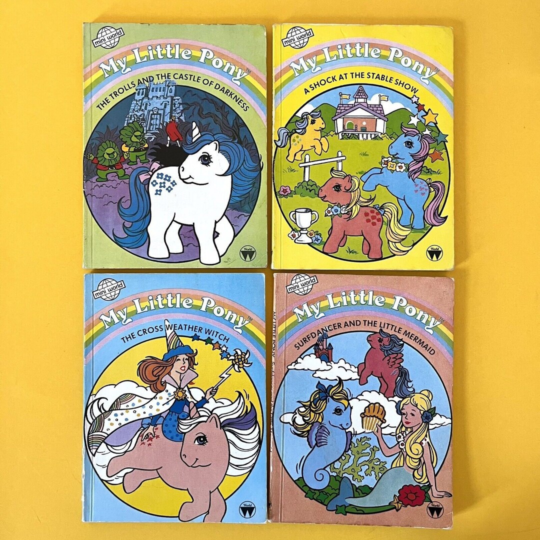 Mini World My Little Pony Book Set X4 Vintage 1985 80s Surfdancer ...