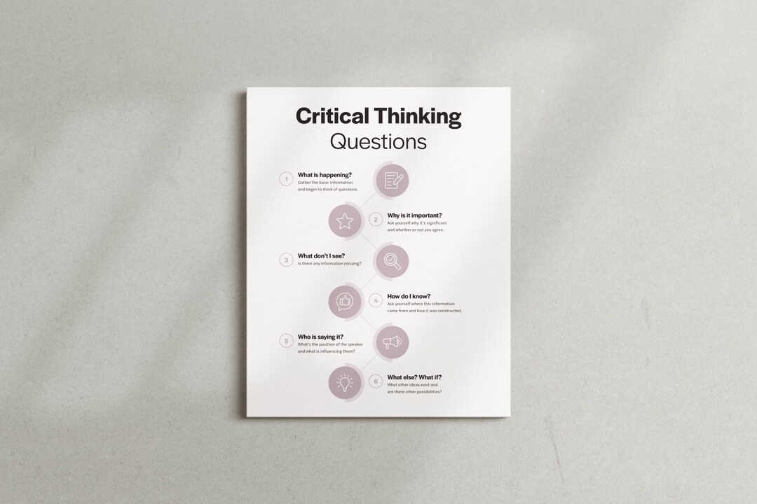 Critical Thinking Questions Education Teaching Infographic ...