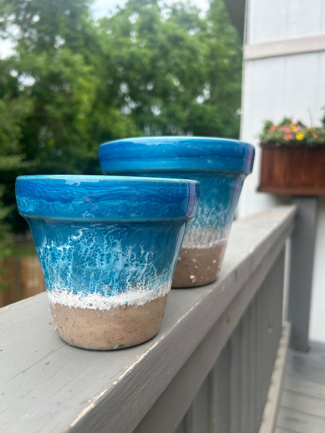 Beach Terracotta Planter Made With Real Sand | Coastal Succulent Pot ...