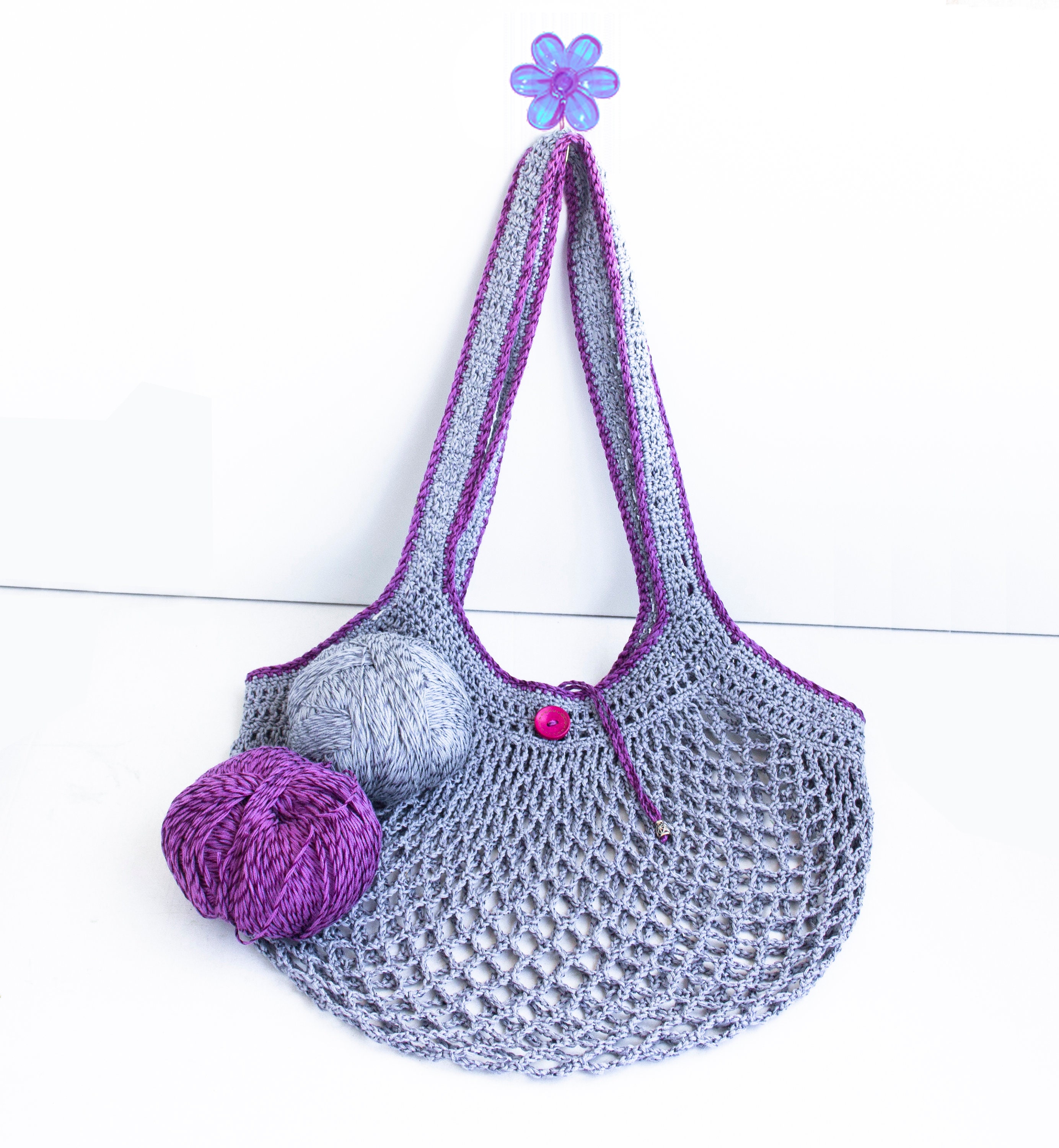 Crochet eco friendly net bag PATTERN Foldable mesh tote bag | Etsy