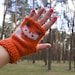 Knit Fingerless Gloves With Fox Motif Pattern Animals Wrist - Etsy