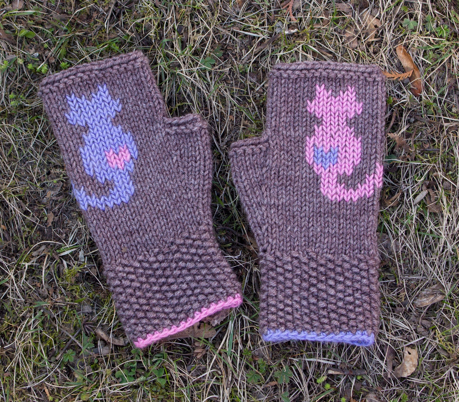 Kitty Cat Fingerless Gloves Pattern Animals Wrist Warmers - Etsy