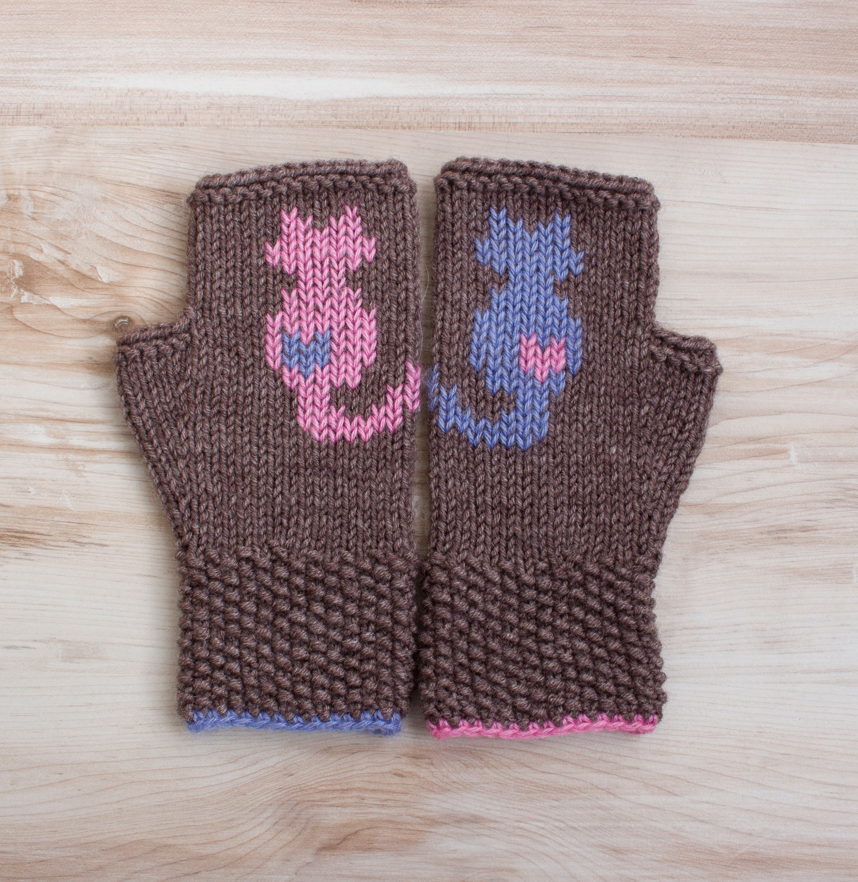Kitty Cat Fingerless Gloves Pattern Animals Wrist Warmers - Etsy