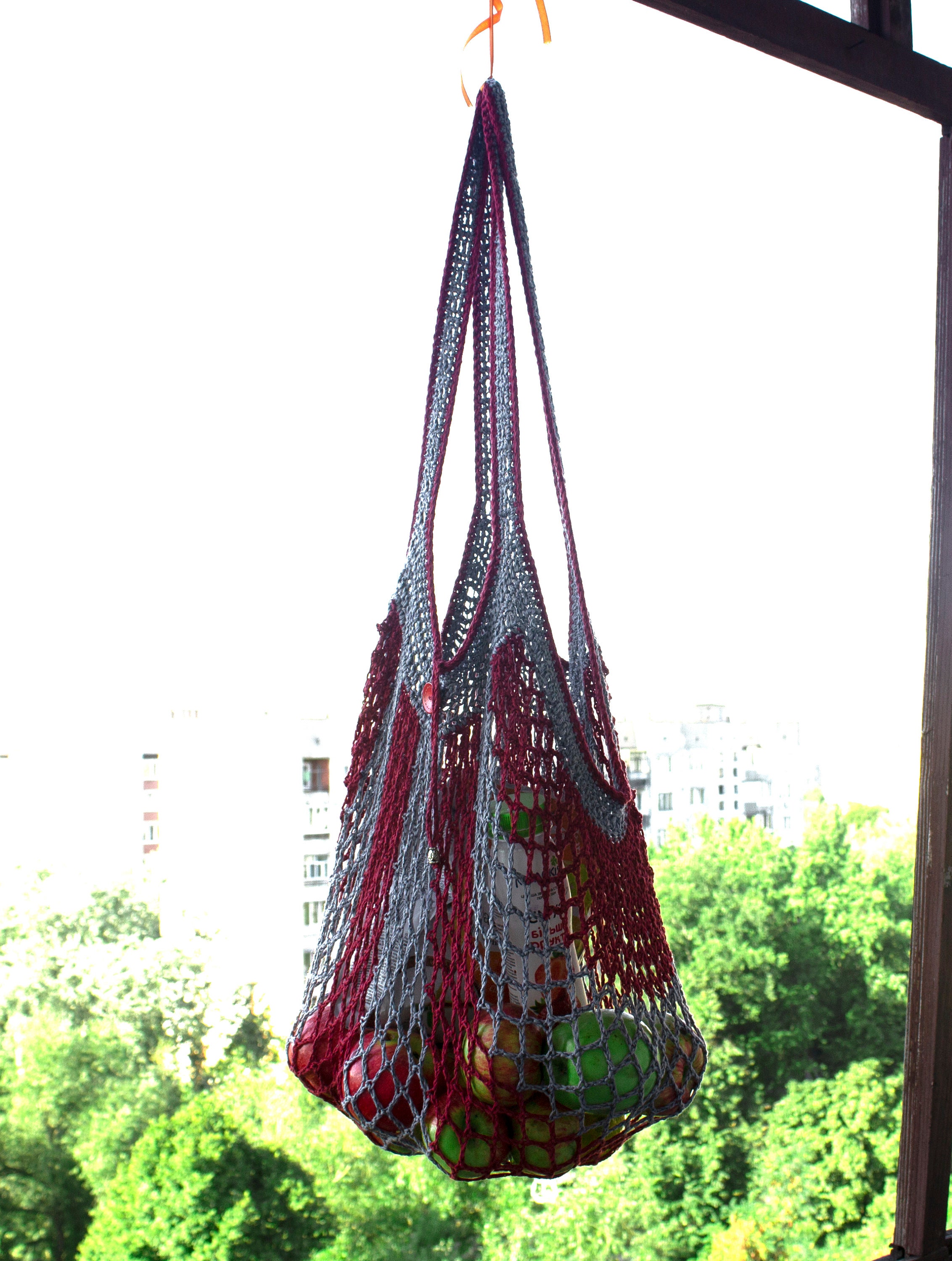 Crochet eco friendly net bag PATTERN Foldable mesh tote bag | Etsy