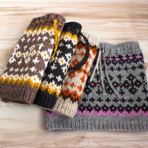 KNITTING PATTERN PDF Fair Isle Cowl Pattern Ponytail Hat - Etsy