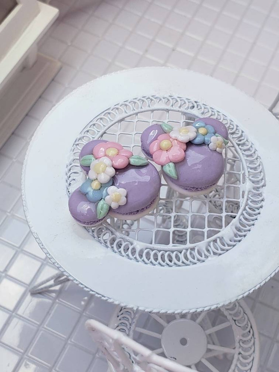 Lavender Chiffon Magical Macaron Studs! - Etsy
