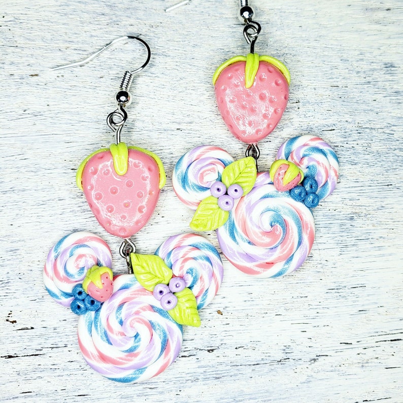 Berry Sweet Candy Swirl Earrings | Etsy