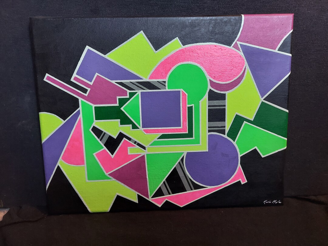 Neon Party Abstract Painting - Etsy