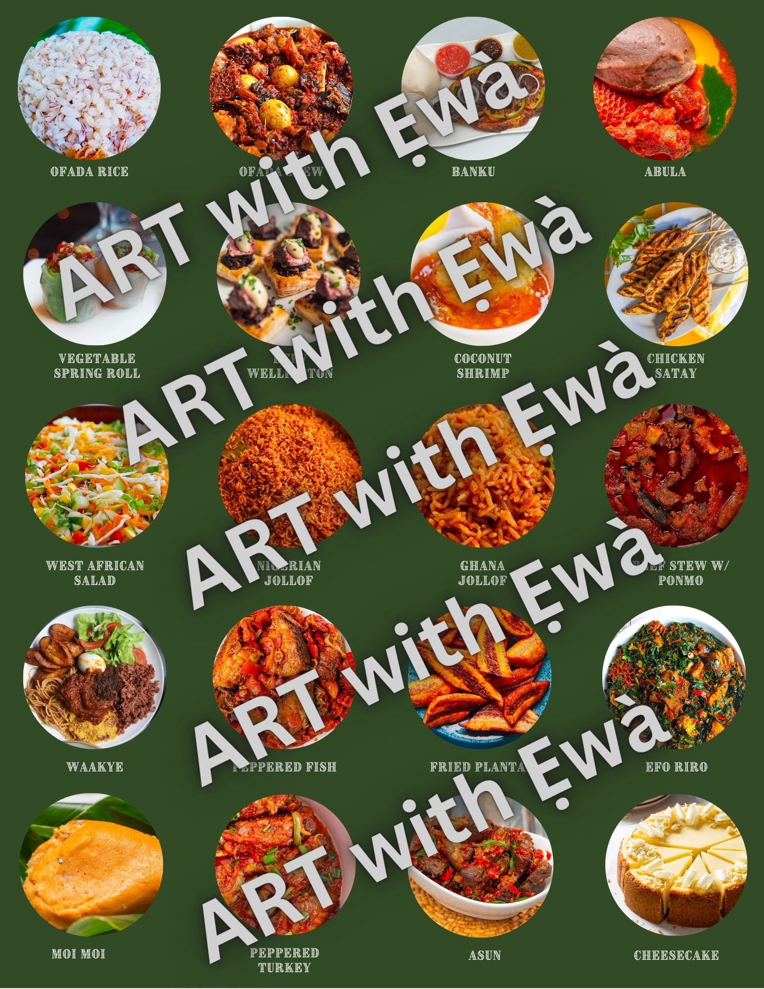 Wedding Menu Template - Nigerian Wedding, Ghanaian Wedding, African ...