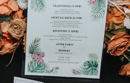 Wedding Menu Template - Nigerian Wedding, Ghanaian Wedding, African ...