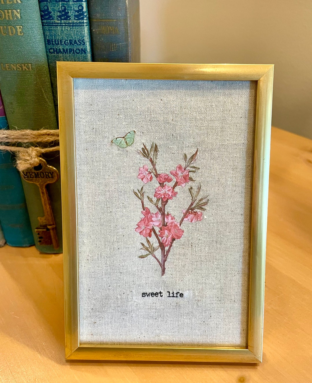 Art framed Flower Art on Fabric - Etsy