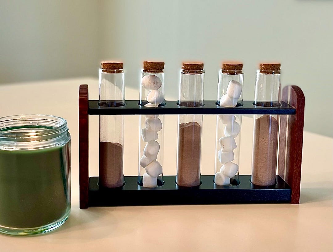 Test Tube Rack- Handcrafted Leopard Wood With a Zebra Wood Accent and ...