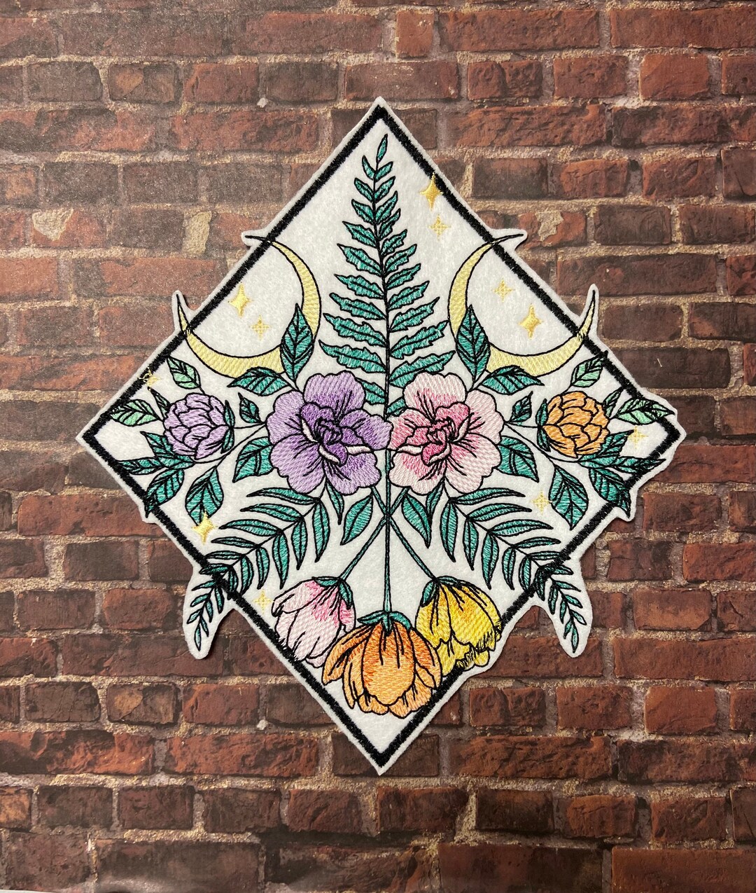 Lunar Flora and Ferns LARGE Iron-on or Sew on Patch | Big Jacket Back ...