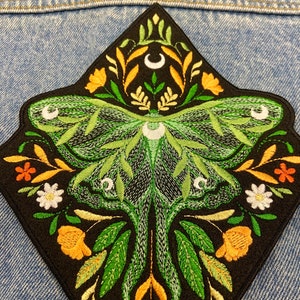 Lunar Moth in Fall Foliage Diamond With Border AND Coordinating ...