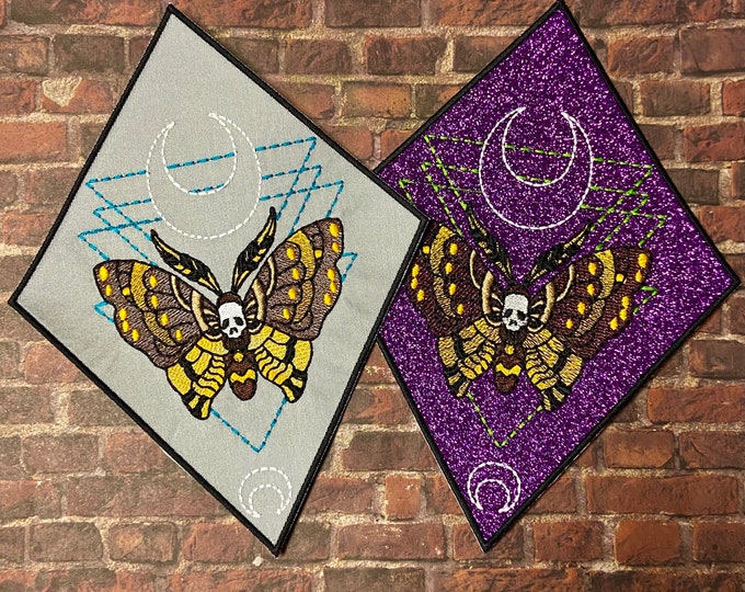 Lunar Moth in Fall Foliage Diamond With Border AND Coordinating ...