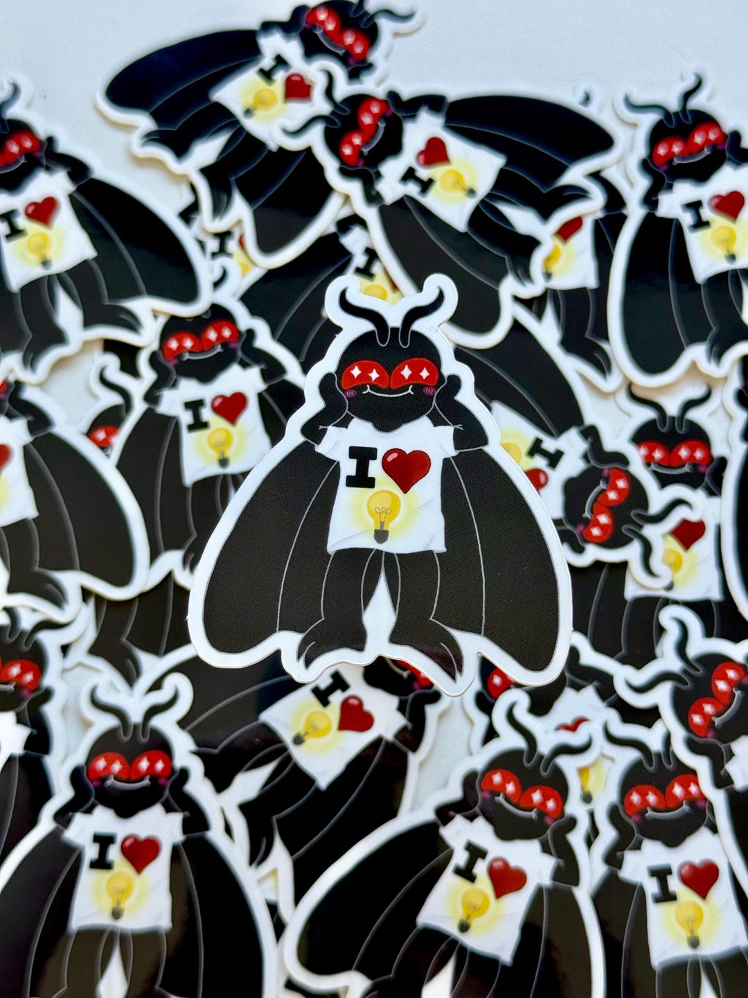 Mothman “I Love Lamp” Vinyl Sticker- Cryptid- Cute -monster - Etsy