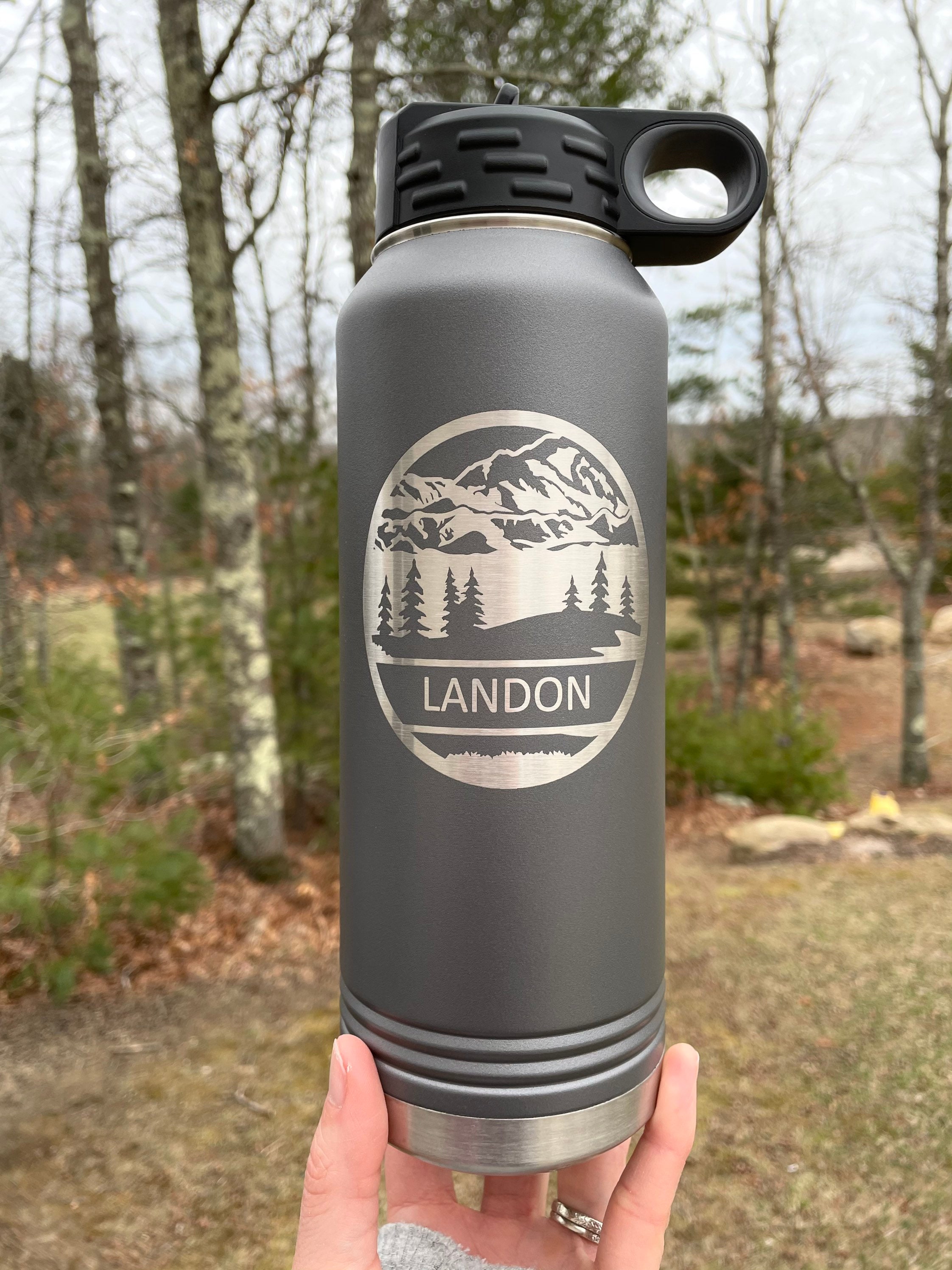 Personalized Mountain Water Bottle Engraved Water Bottle - Etsy