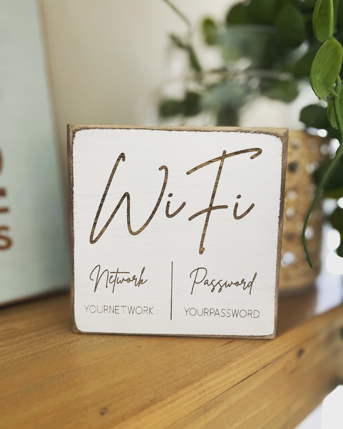 Wifi Network & Password Sign Wifi Tiny Sign Wifi Shelf - Etsy