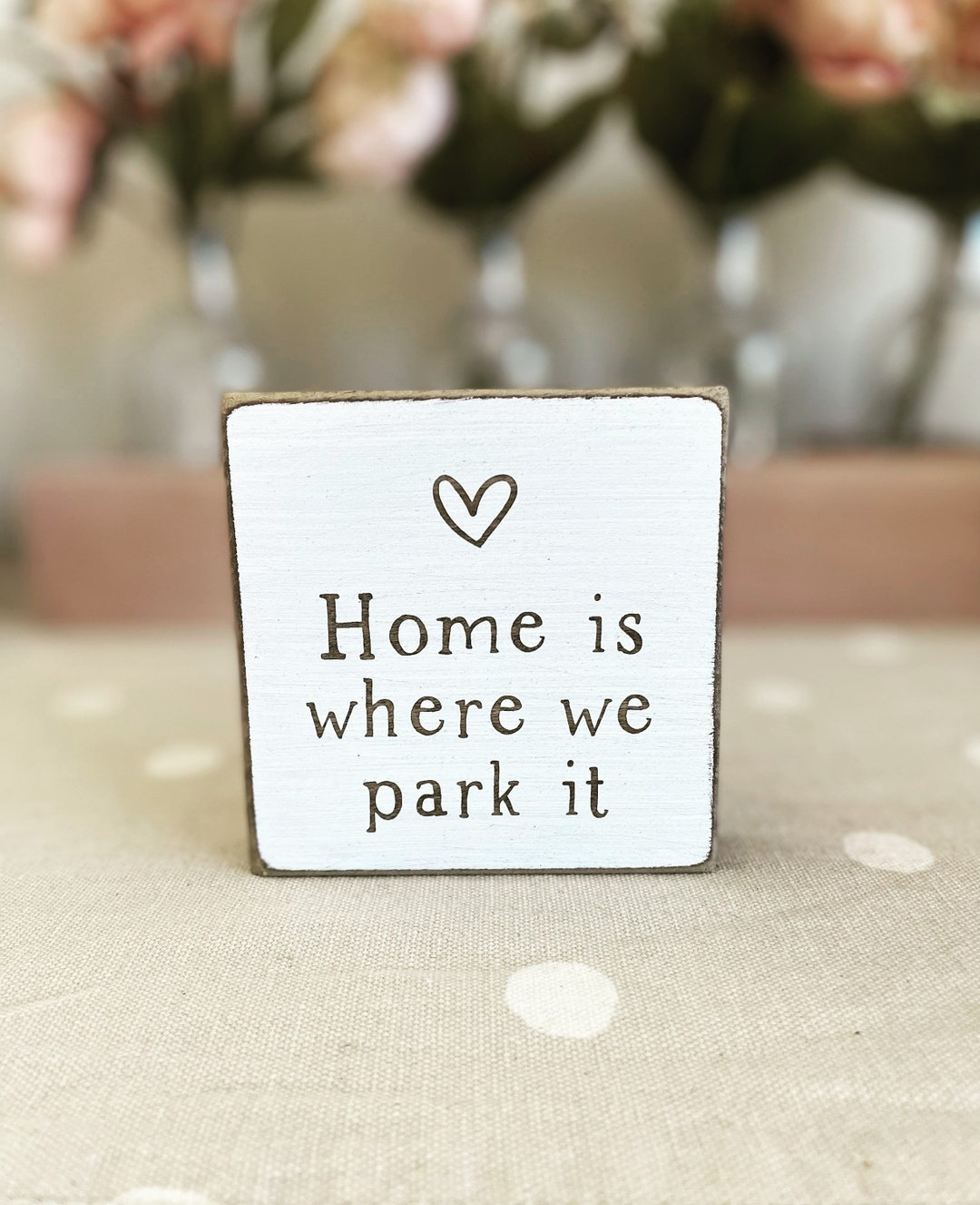 Mini 3.5 Home Sign, Home is Where We Park It, Mini Signs, Tiny Sign ...