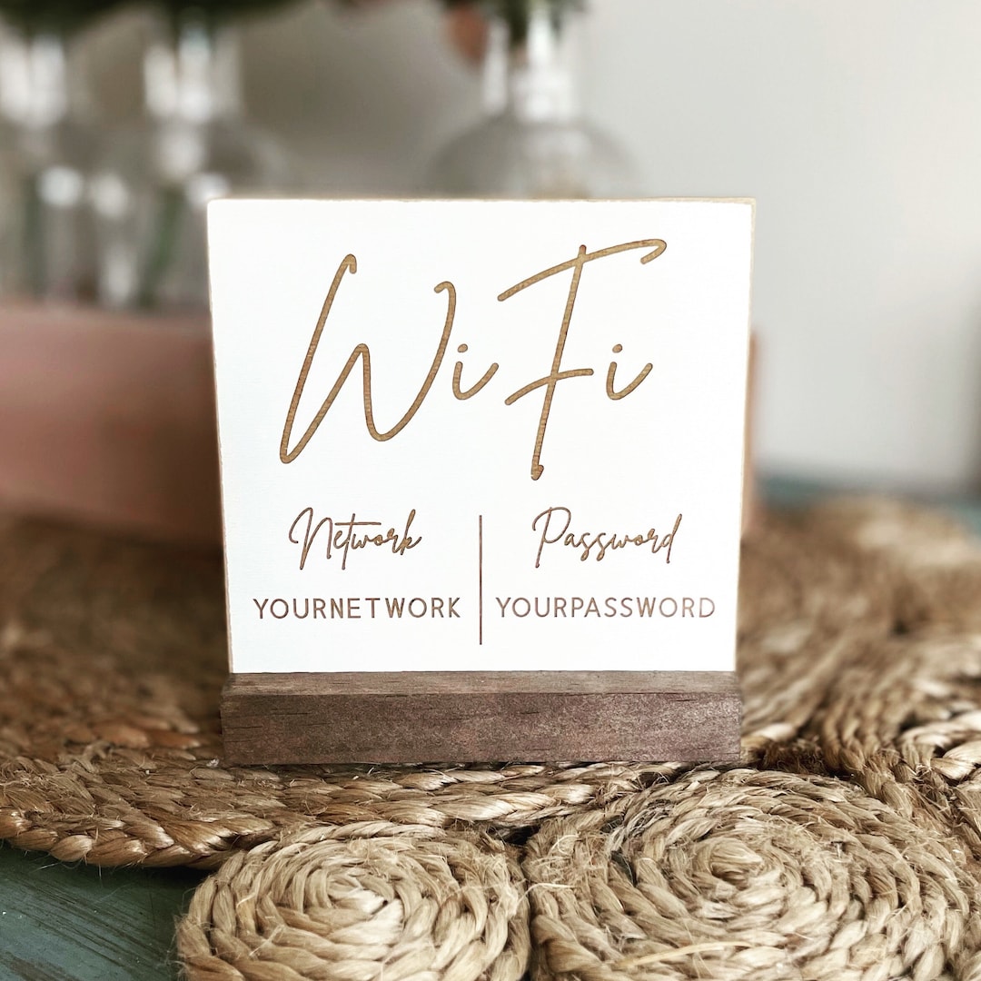 Wifi Network & Password Sign, Wifi Tiny Sign, Wifi Shelf Sitter, Guest ...