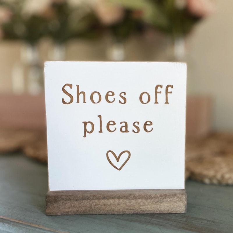 Take Shoes off Sign - Etsy