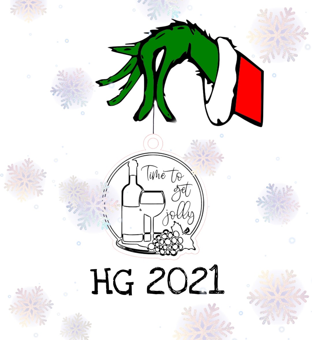Christmas Tree Wine Ornament SVG - Etsy