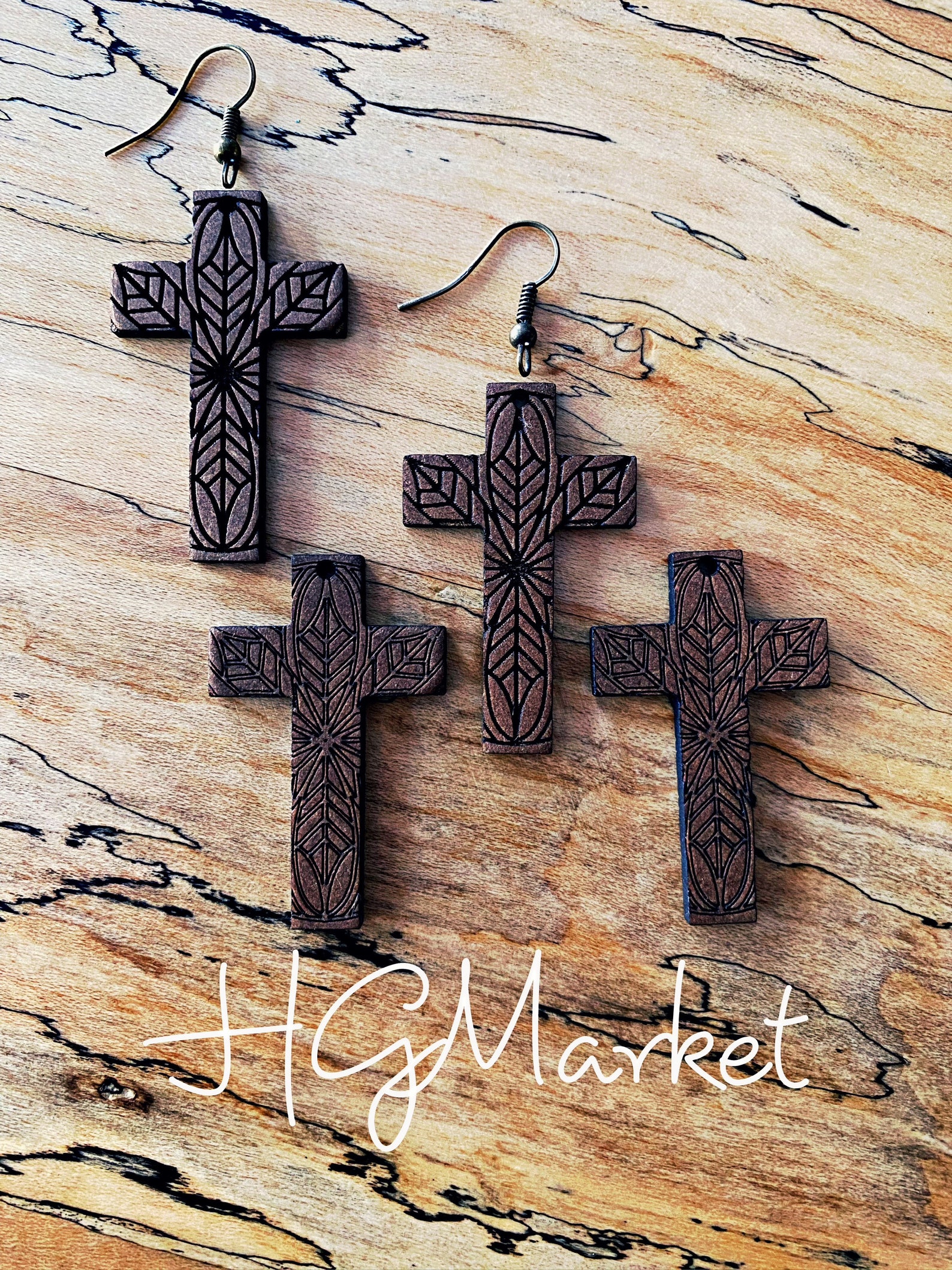 Cross Earring SVG File Laser - Etsy