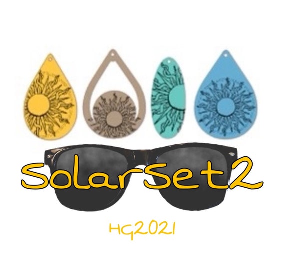 SVG Boho Solar Set 2 Earrings Laser Glowforge File - Etsy