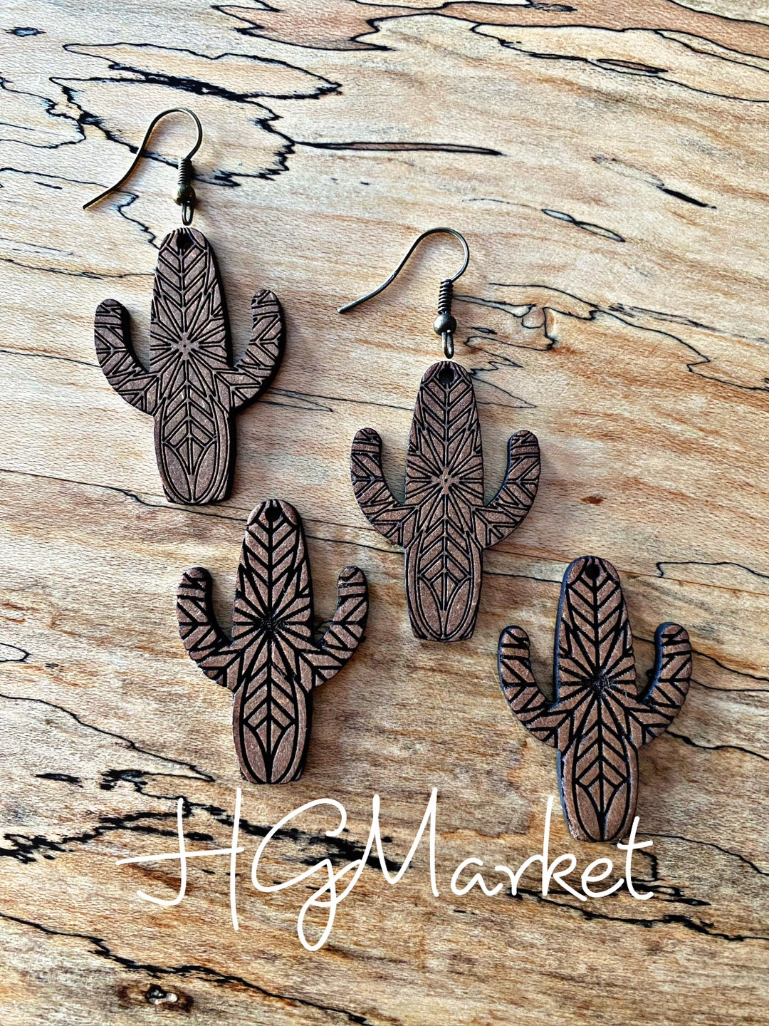 Cactus Earring SVG File Laser - Etsy