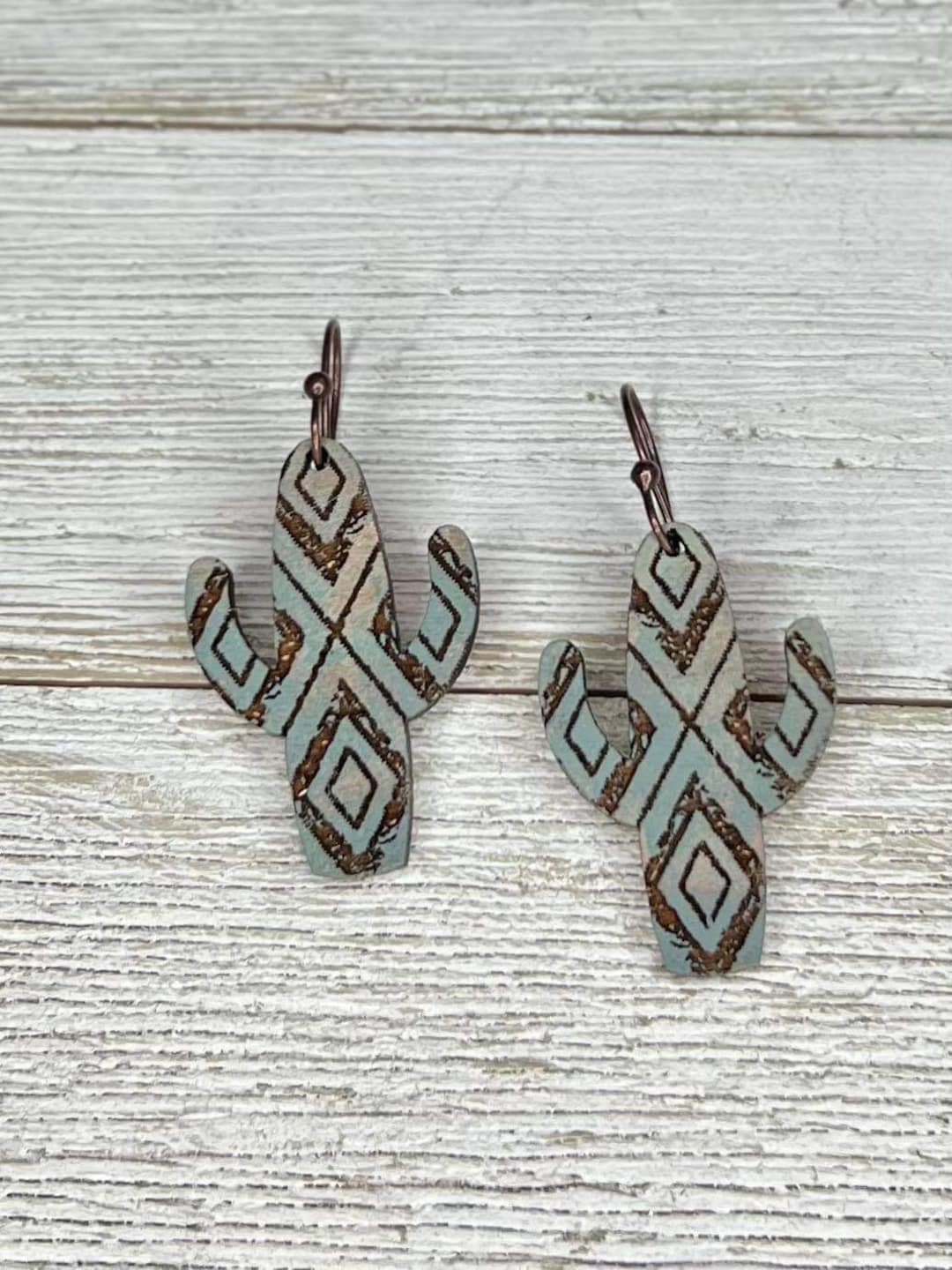 Aztec Print Cactus Earring SVG File Laser - Etsy