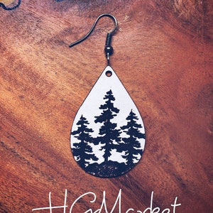 Forest Earring SVG File Laser Wood Leather - Etsy