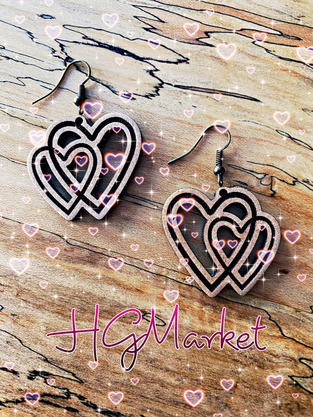 Heart Earring SVG File Laser - Etsy