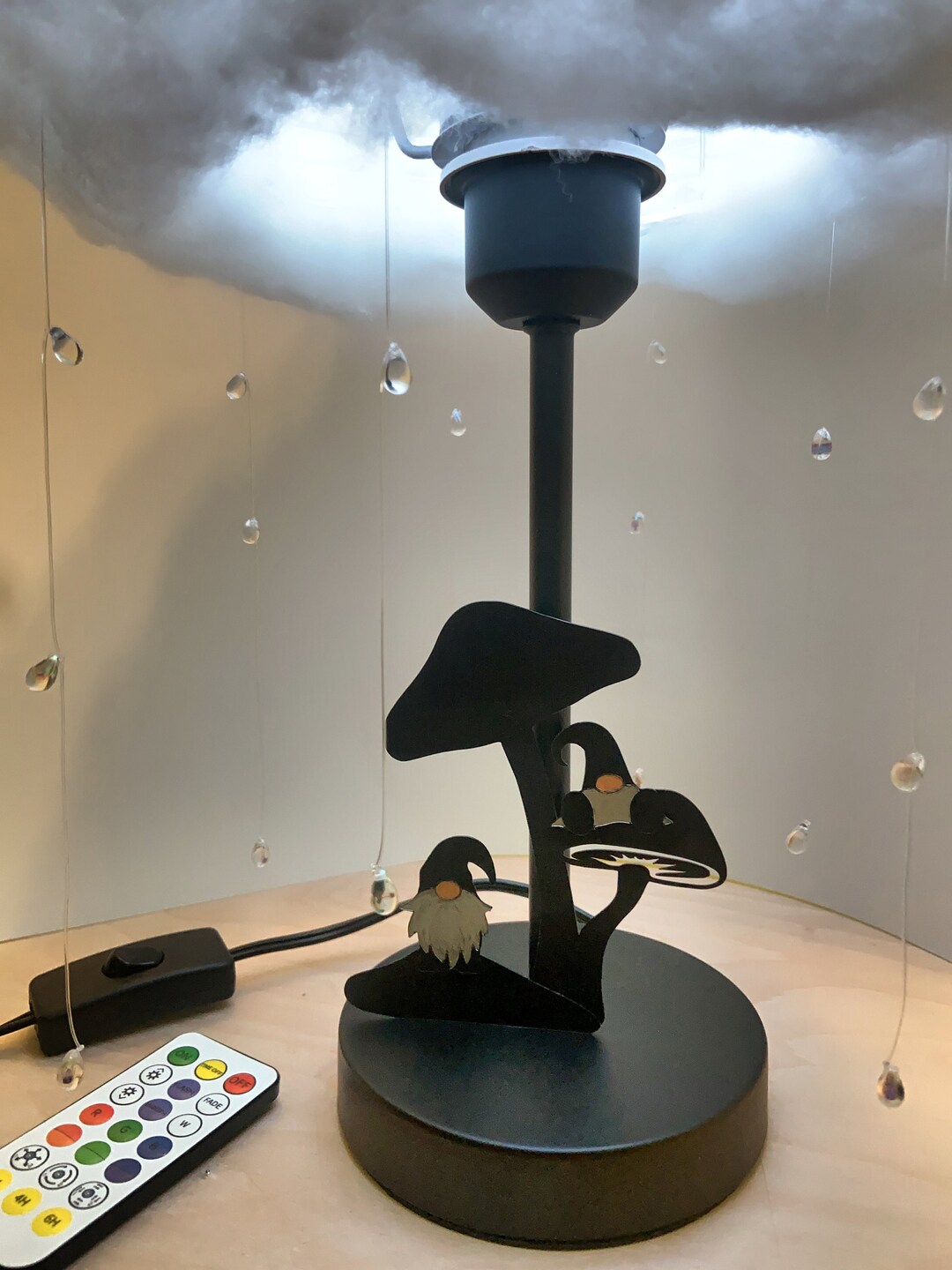 Gnome Table Top Cloud Lamp, Light up Cloud Lamp, Gnomes and Mushrooms ...