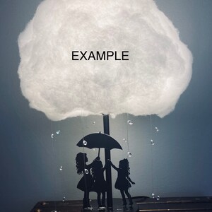Table lamp, Rain Cloud with little girl, Night light, Nursery, Bedroom ...
