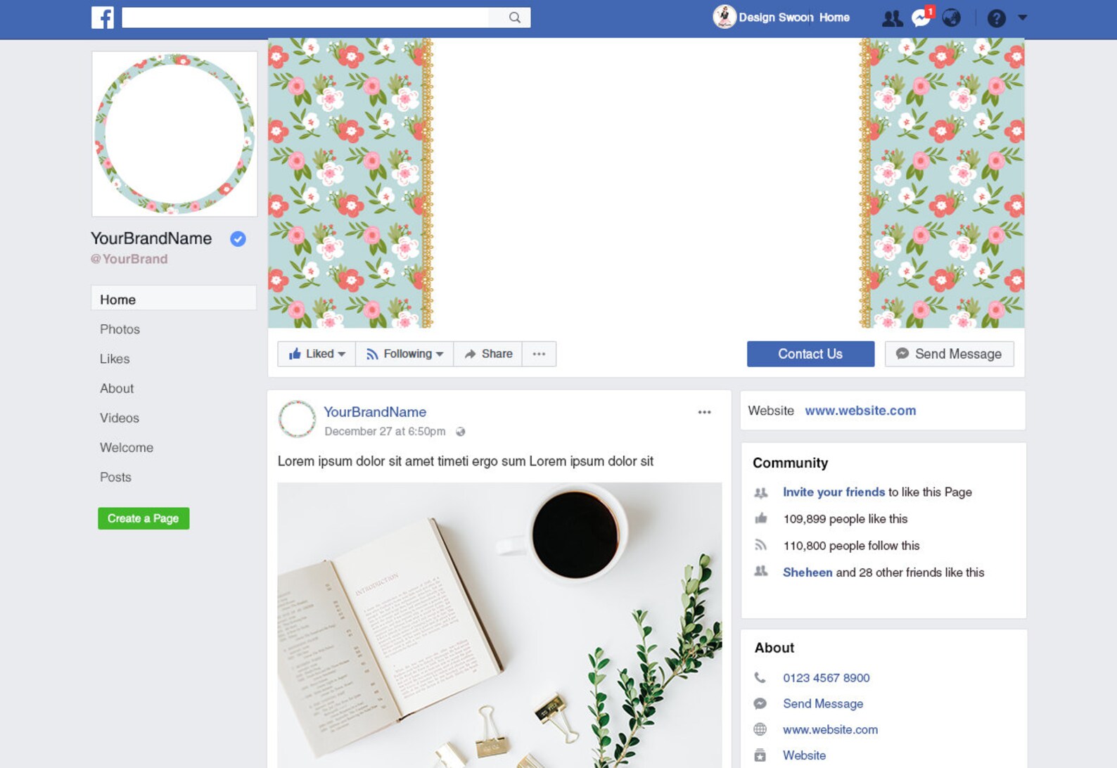 Blank DIY Facebook Set Includes Cover & Profile Images for | Etsy
