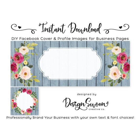 Blank Etsy Cover Floral Branding Kit Blank Facebook Instant Download ...