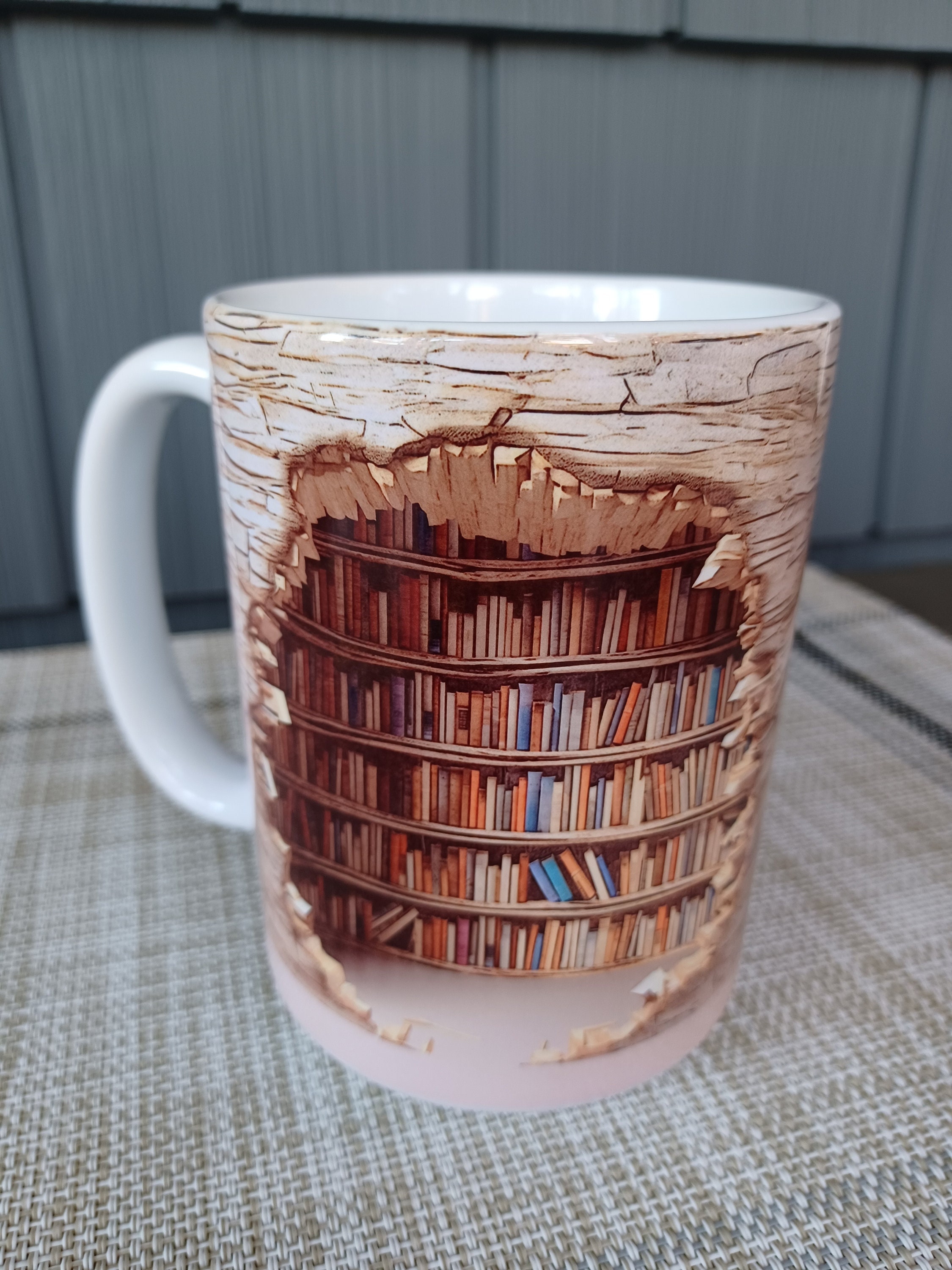 3D Bookshelf Mug 15 Oz Coffee Mug 3D Library Book Book - Etsy