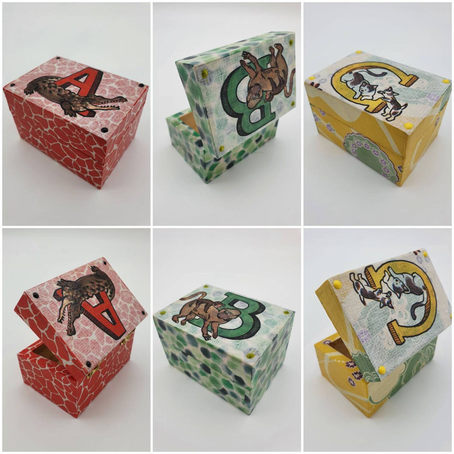 Small Decoupage Boxes Decopatch Box Small Keepsake Box - Etsy
