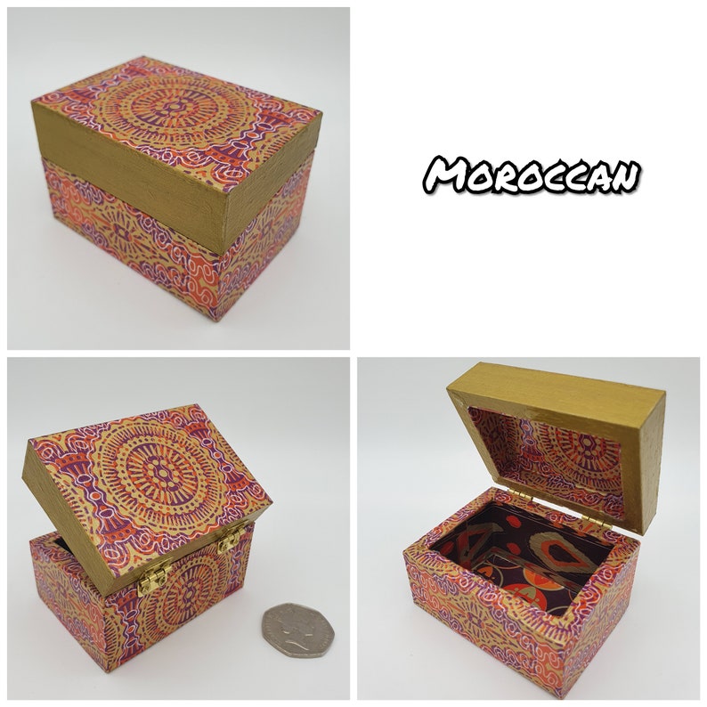 Small Decoupage Boxes Decopatch Box Small Keepsake Box | Etsy UK