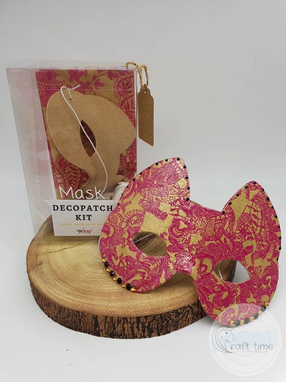 Cat Mask Craft Kit Decopatch Kit Make A Mask | Etsy