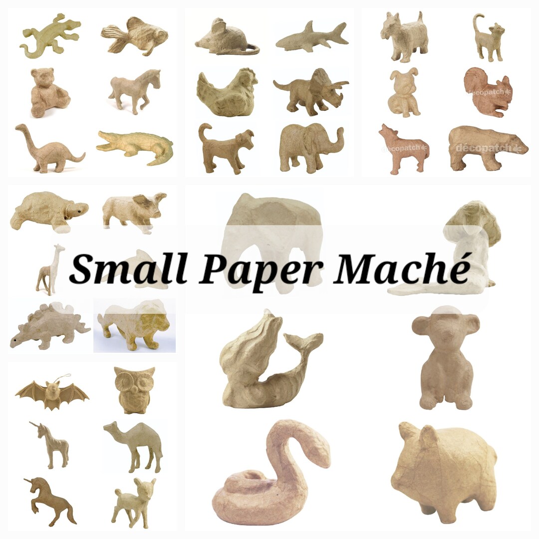 Decopatch animales Animales de papel maché Decoupage Mini - Etsy España