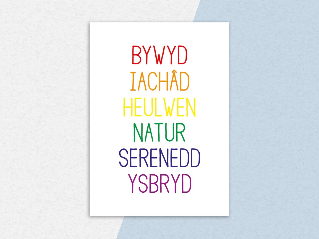 Carden Post Cymraeg Ystyr Fflag Enfys // Welsh Rainbow Flag Meaning ...