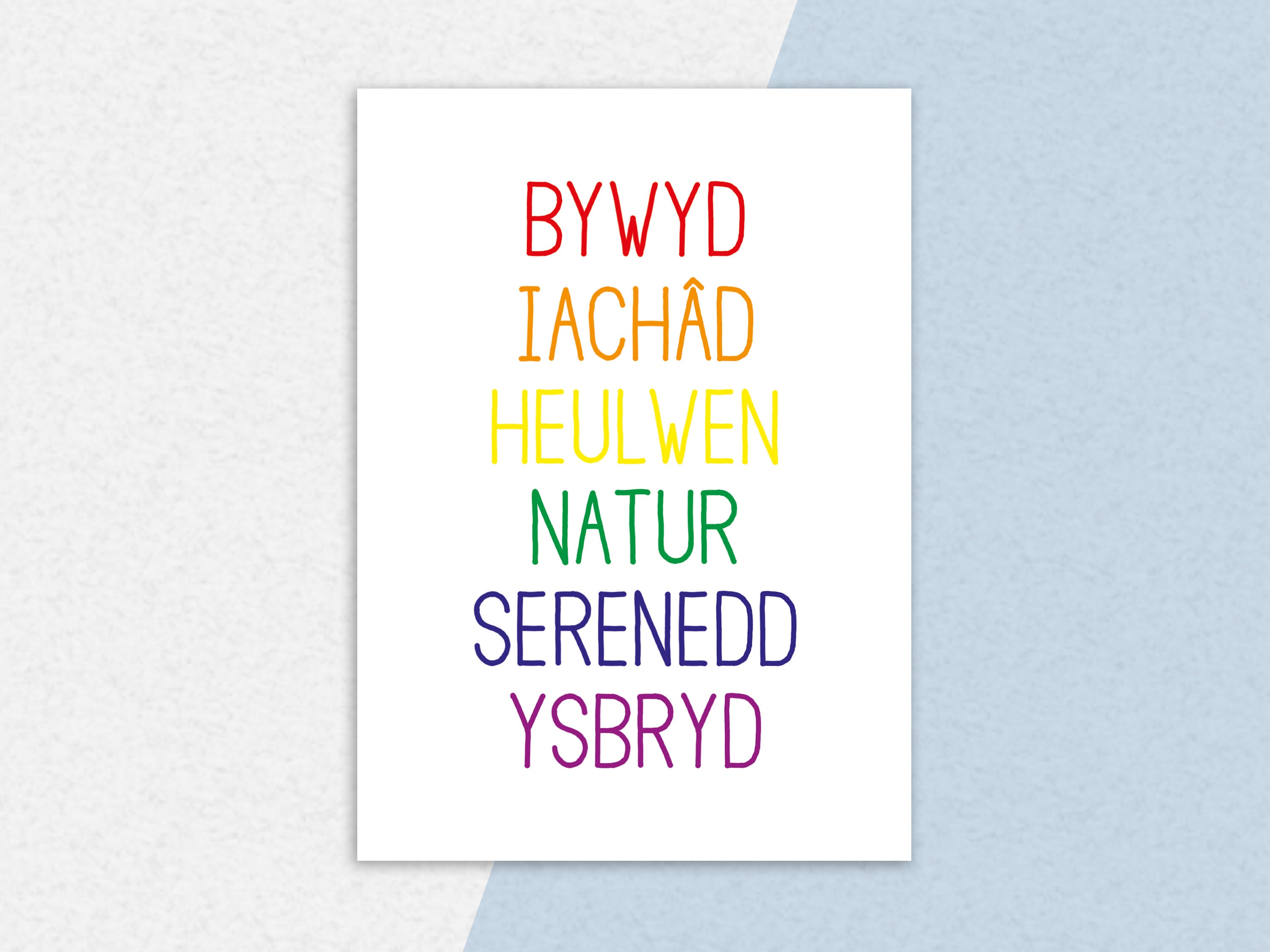 Carden Post Cymraeg Ystyr Fflag Enfys // Welsh Rainbow Flag Meaning ...