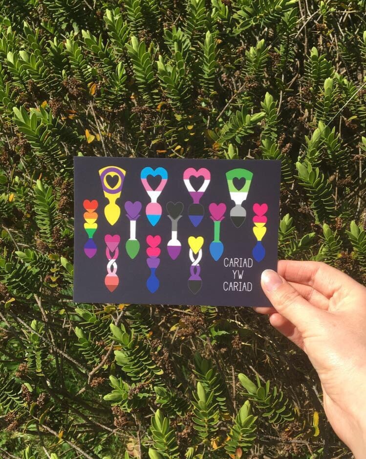 Carden Post Cariad Yw Cariad LGBTQ Llwyau Gariad / Welsh Love - Etsy ...
