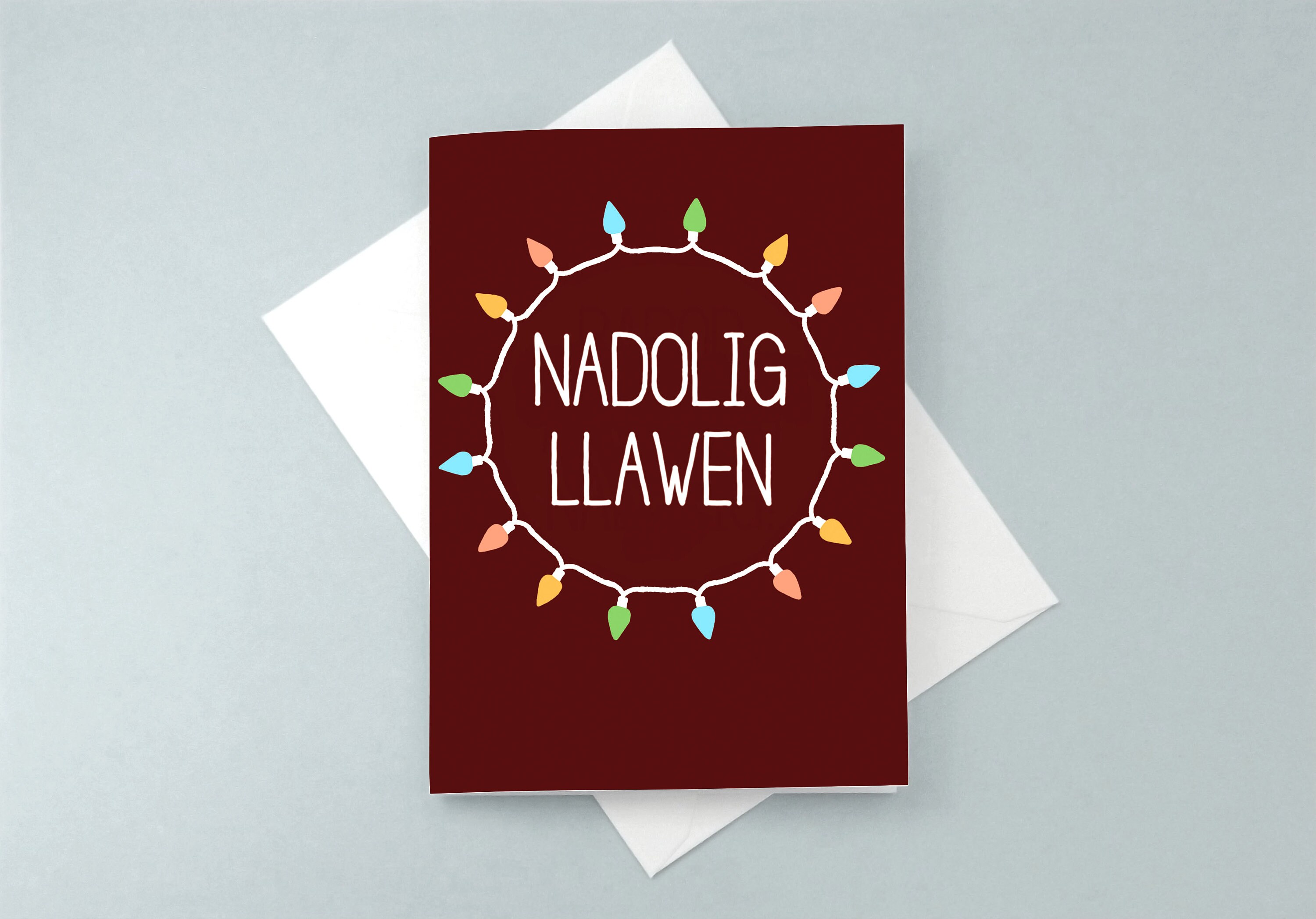 Carden Nadolig Llawen Yn Coch a Gwyrdd // Merry Christmas Welsh Card in ...