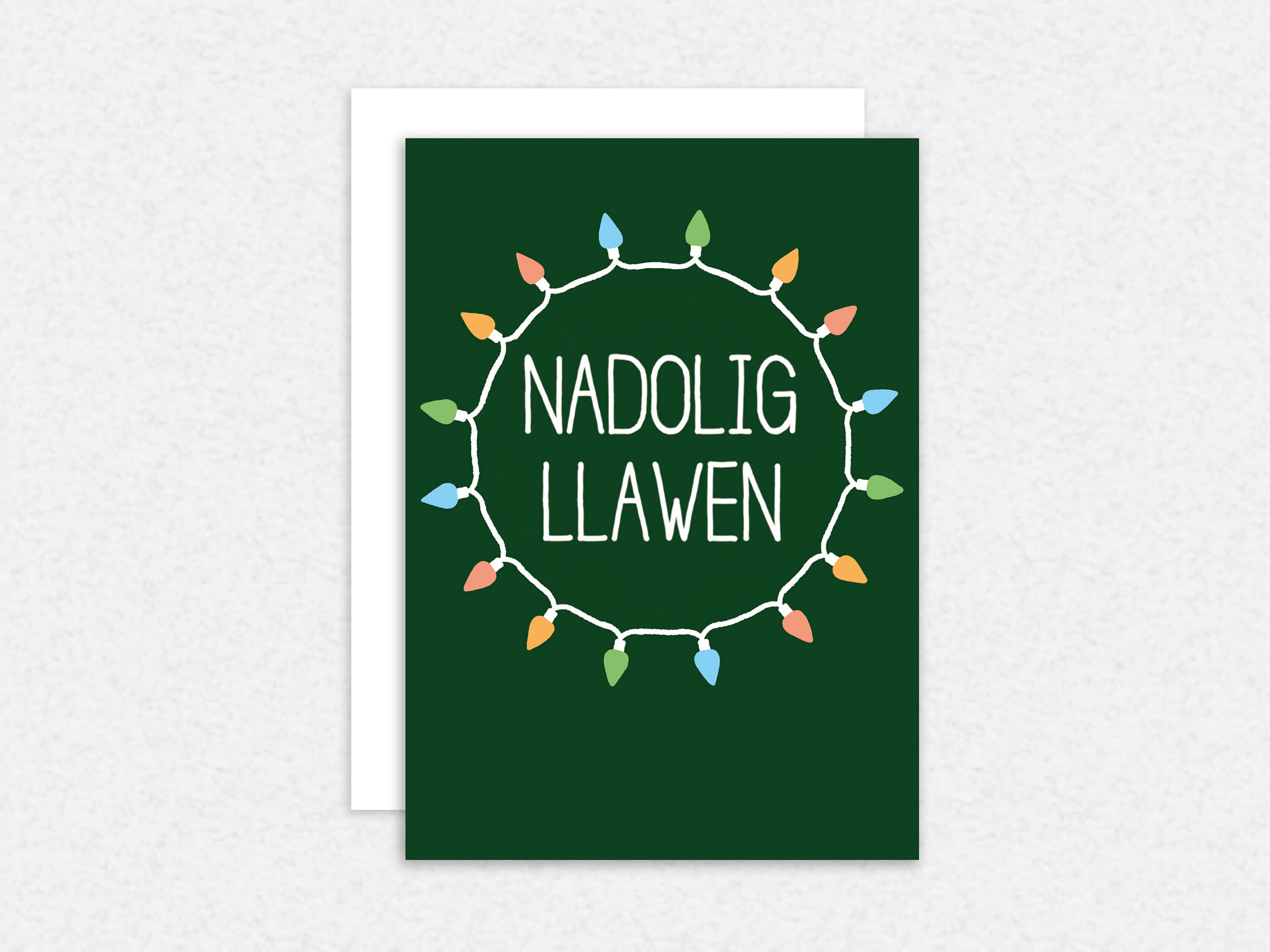 Carden Nadolig Llawen Yn Coch a Gwyrdd // Merry Christmas Welsh Card in ...