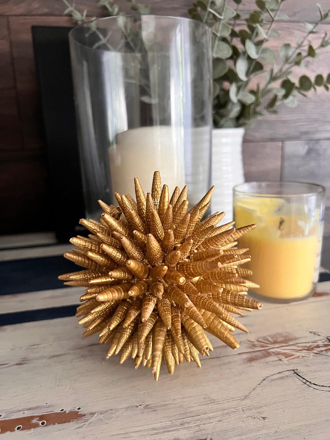Spiked Shell Ball Gold - Etsy