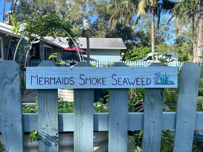 Mermaids Smoke Seaweed Sign - Etsy