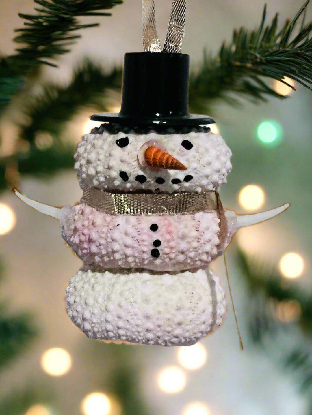 Sea Urchin Snowman Ornament (mini) - Etsy